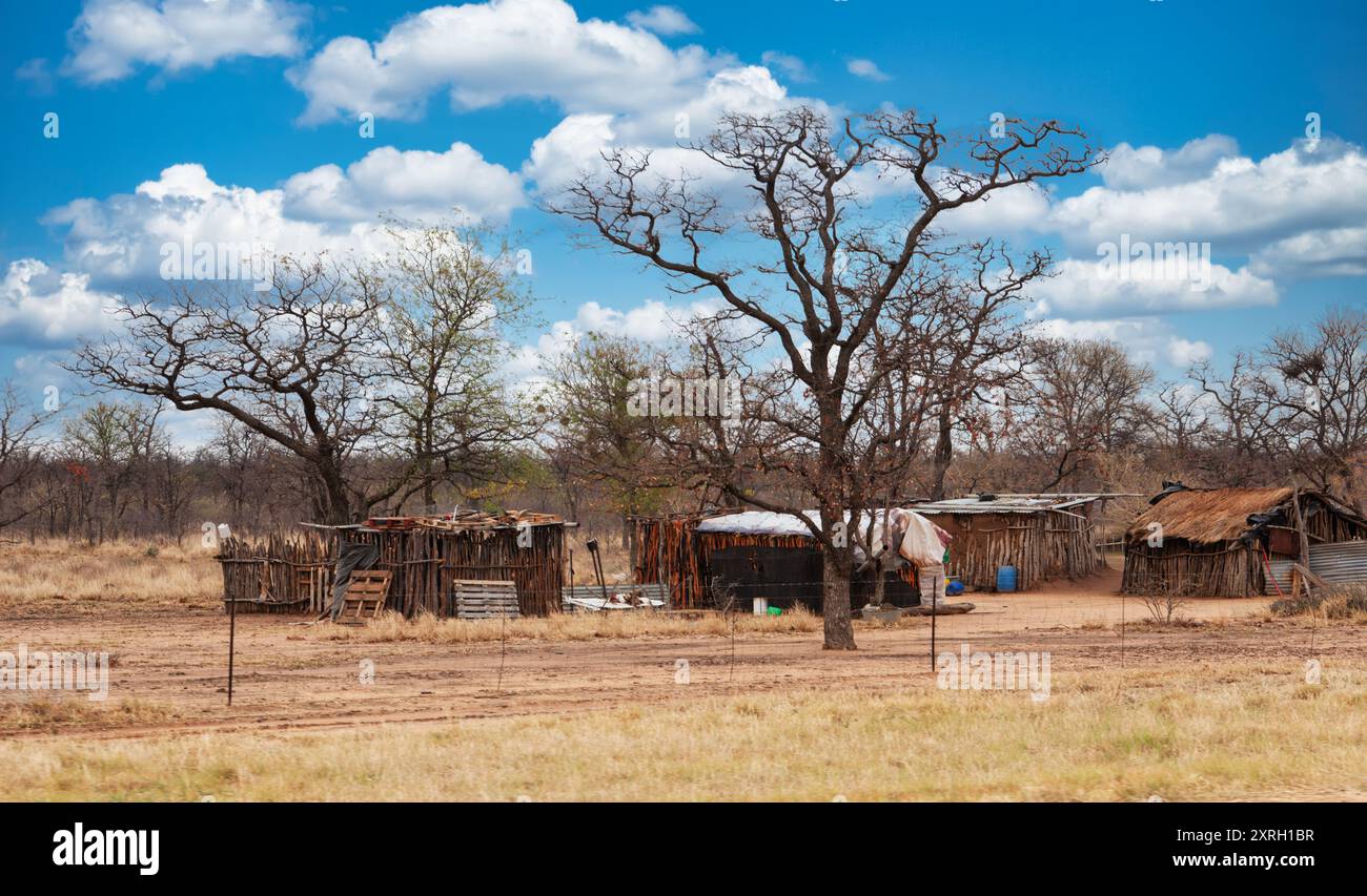 african village settlement in the bush in Botswana Stock Photo - Alamy