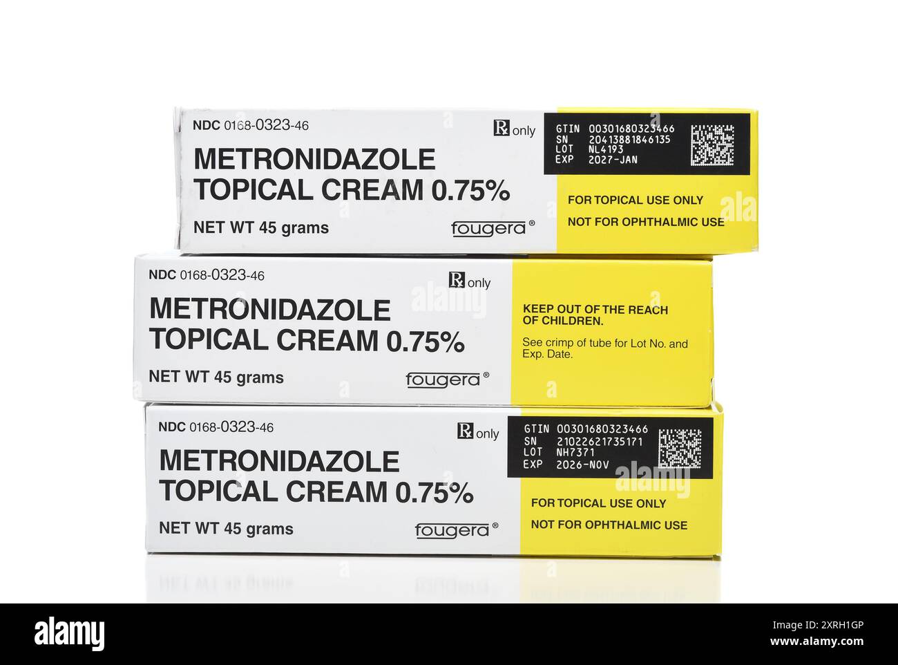 IRVINE, CALIFORNIA - 8 AUG 2024: Boxes of Metronidazole Topical Cream ...