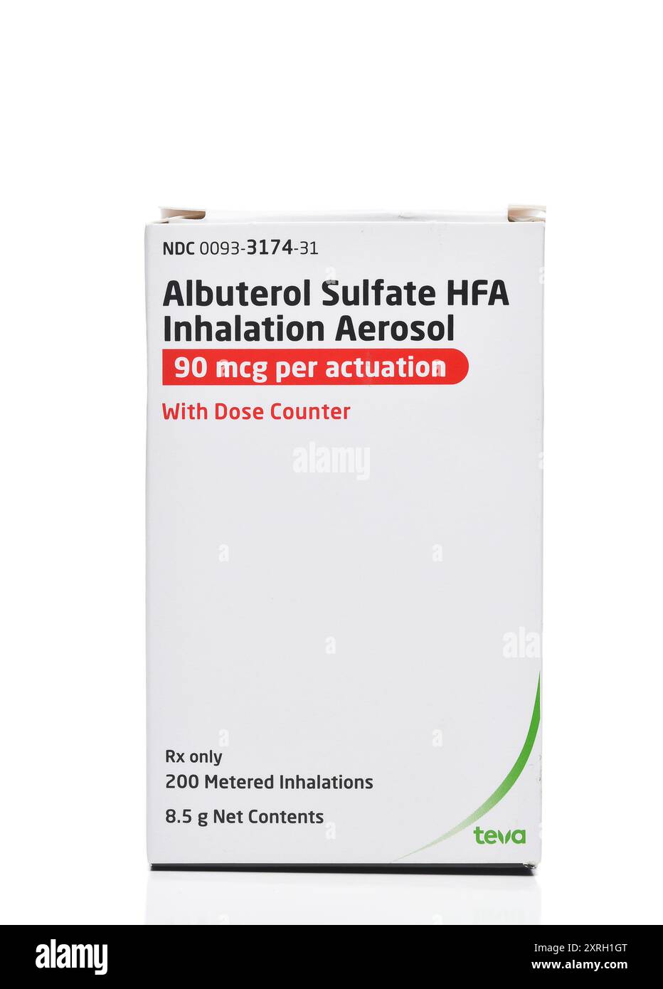 IRVINE, CALIFORNIA - 8 AUG 2024: An Albuterol Sulfate HFA Inhalation ...