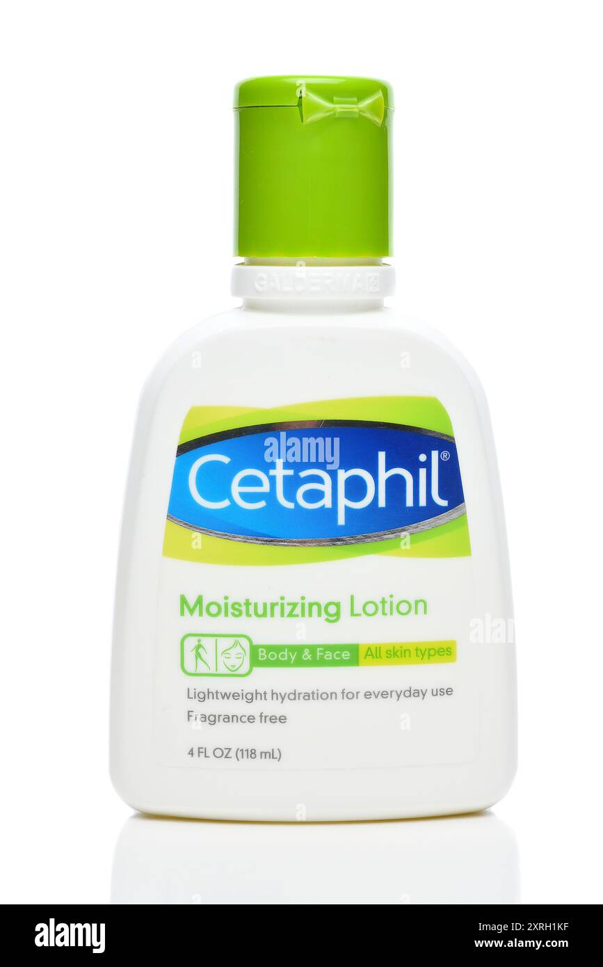 IRVINE, CALIFORNIA - 8 AUG 2024: A bottle of Cetapphil Moisturizing ...