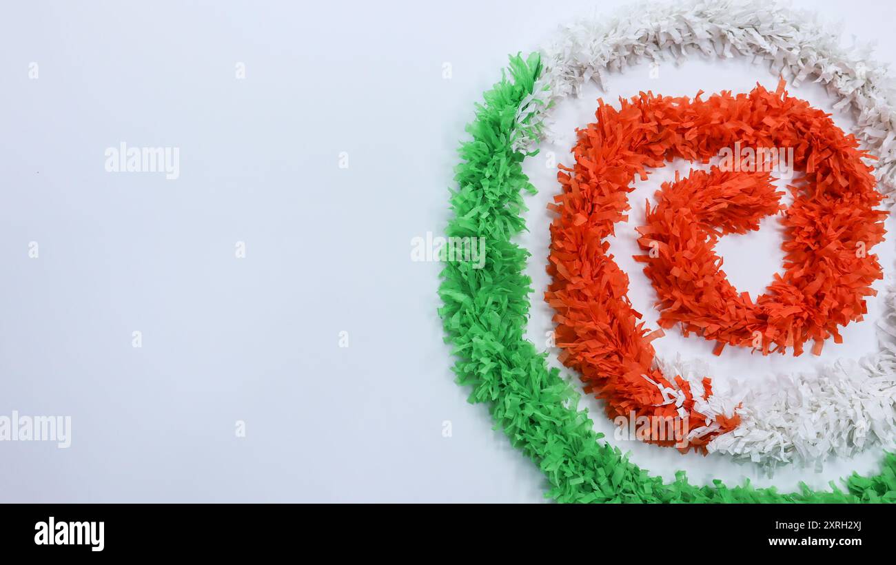 Independence day and republic day celebration with tricolor ribbons ...