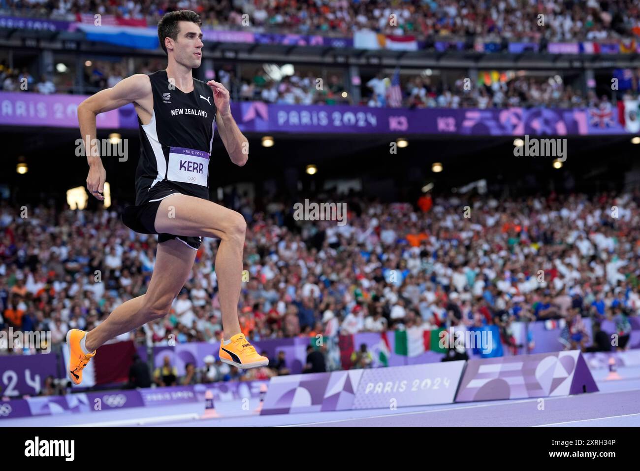 Hamish Kerr, of New Zealand, competes in the men's high jump final at ...