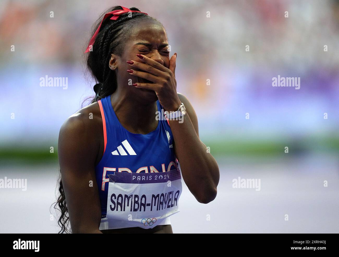 Paris, France. 10th Aug, 2024. Cyrena Samba-Mayela of France reacts ...