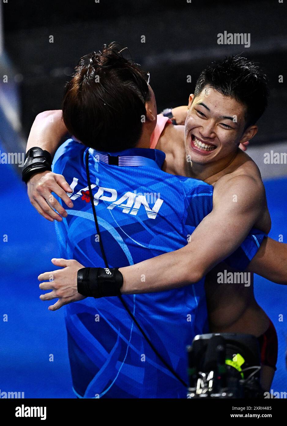 Saint Denis. 10th Aug, 2024. Tamai Rikuto of Japan reacts after the men's 10m platform final of ...