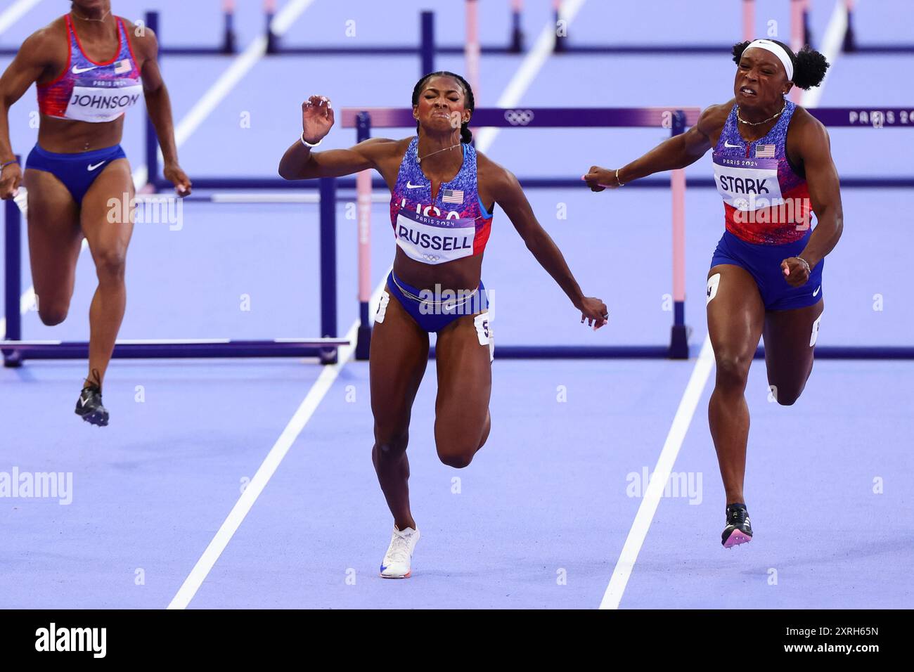 Paris, France, 10 August, 2024. Masai Russell of USA wins Gold during ...