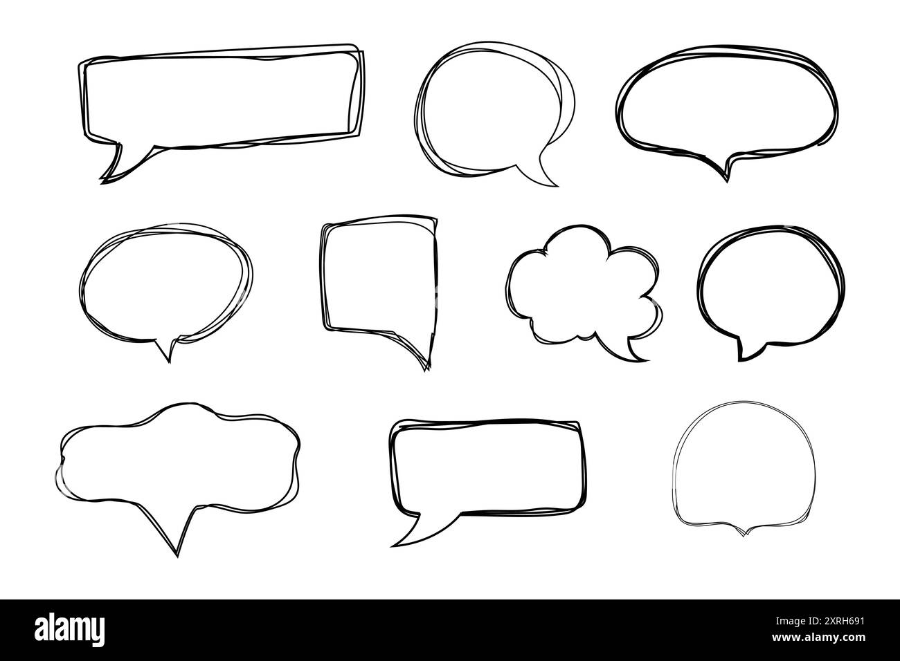 Speech bubble frame scribble fast hand drawing, pent or marker drawing ...