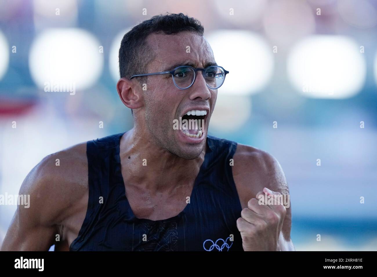 Egypts Ahmed Elgendy Celebrates Winning Gold Medal In Mens Modern Pentathlon At The 2024 