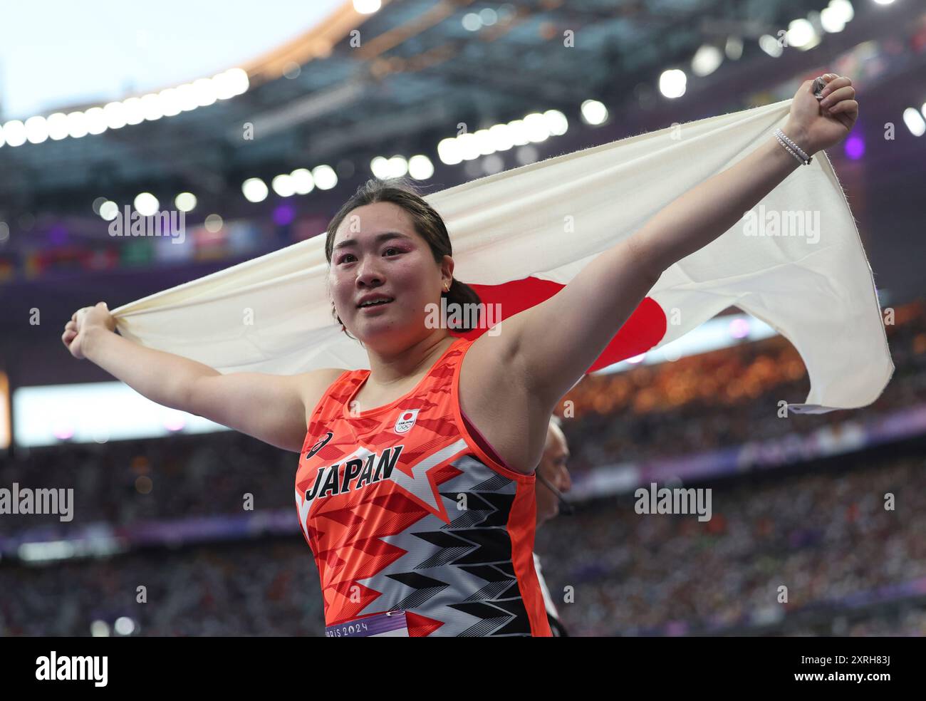 KITAGUCHI Haruka of Japan reacts after winning the women's javelin throw final of the Paris ...