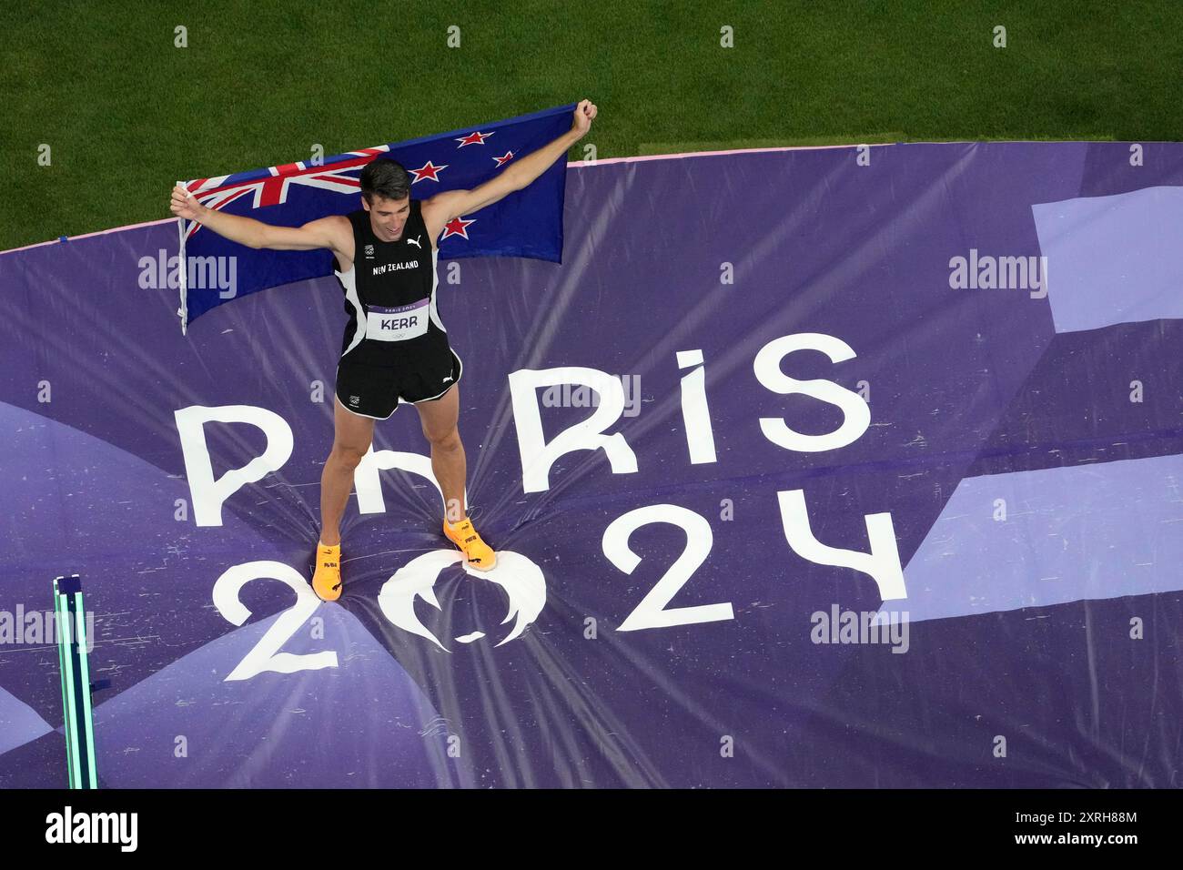 Hamish Kerr, of New Zealand, celebrates after winning the men's high ...