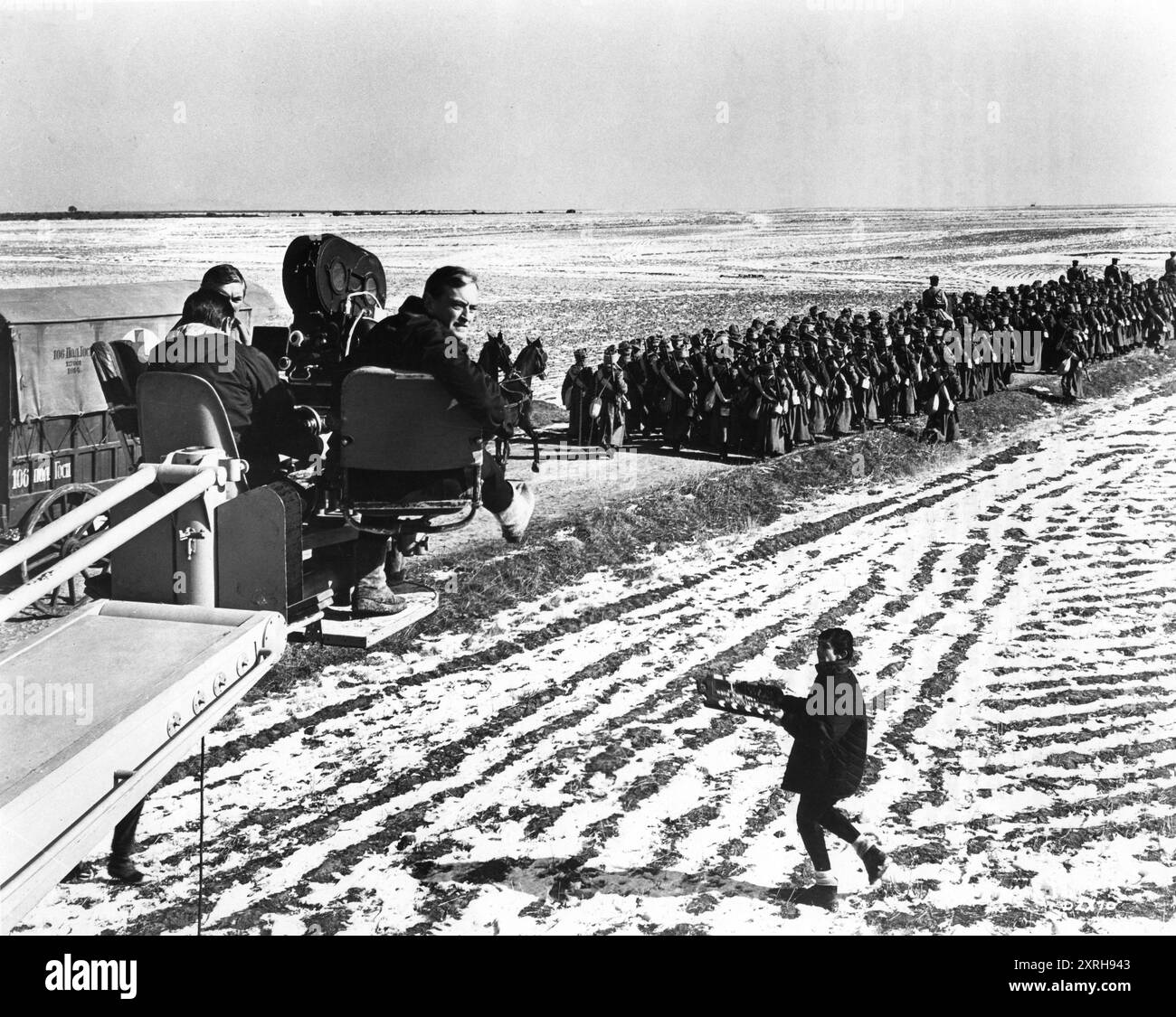 DAVID LEAN directs a scene from a camera crane on location in Spain for ...