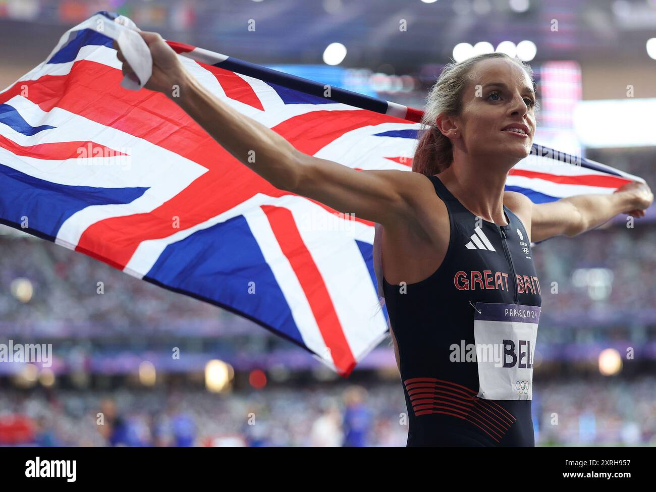 Paris, France. 10th Aug, 2024. Georgia Bell of Britain celebrates after ...