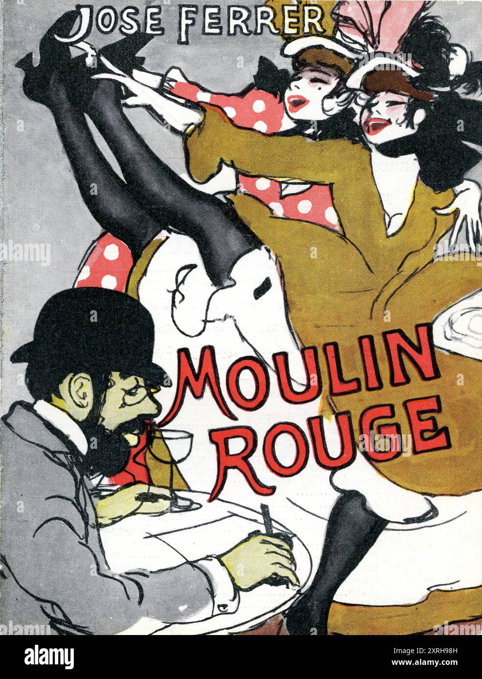 Artwork from the cover of the Danish film programme for MOULIN ROUGE ...