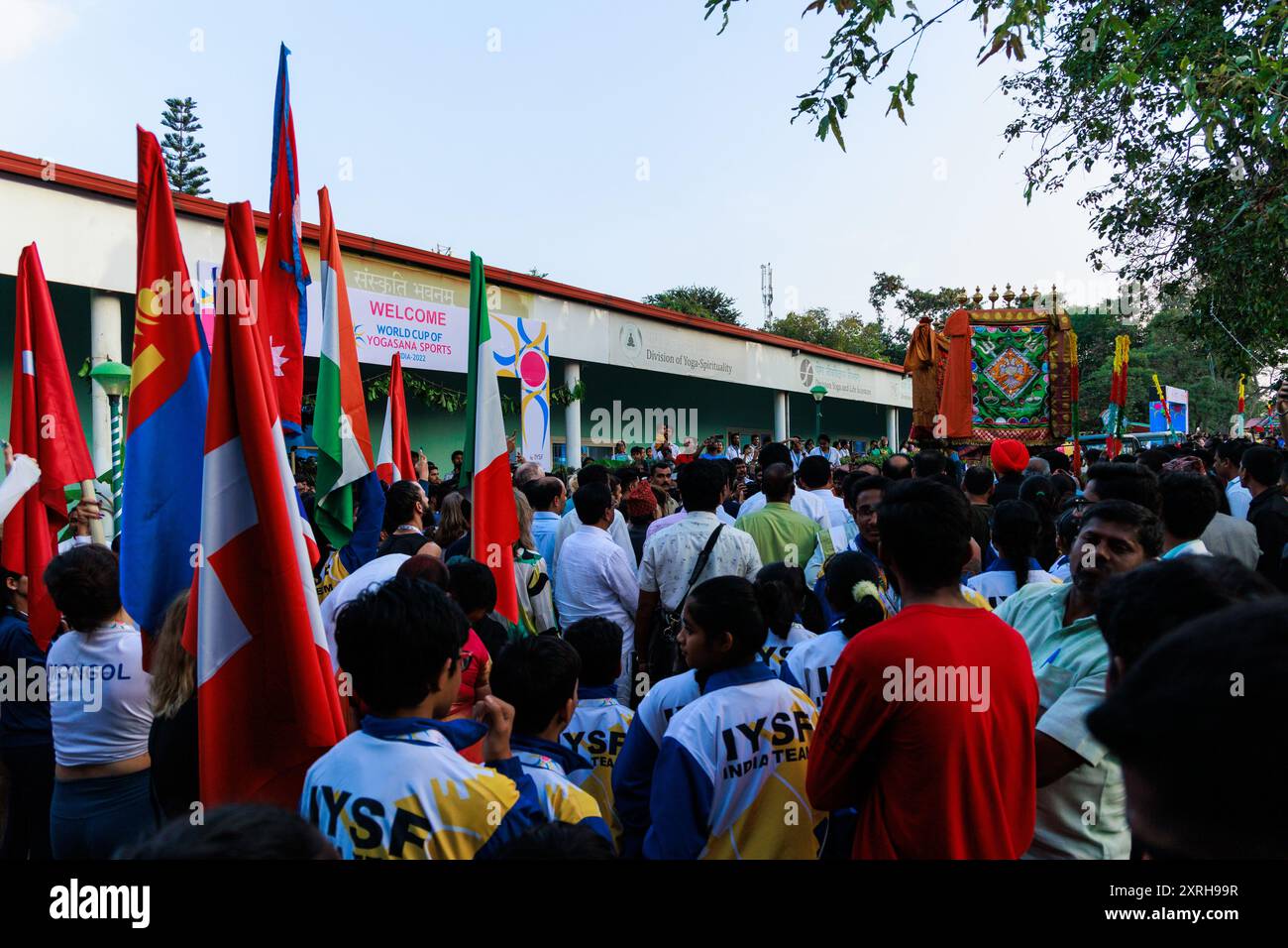 Parade of nations with their flags, participating in World Cup of ...