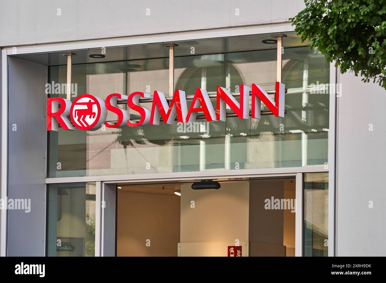 Augsburg, Bavaria, Germany - August 10, 2024: The Rossmann logo at the ...
