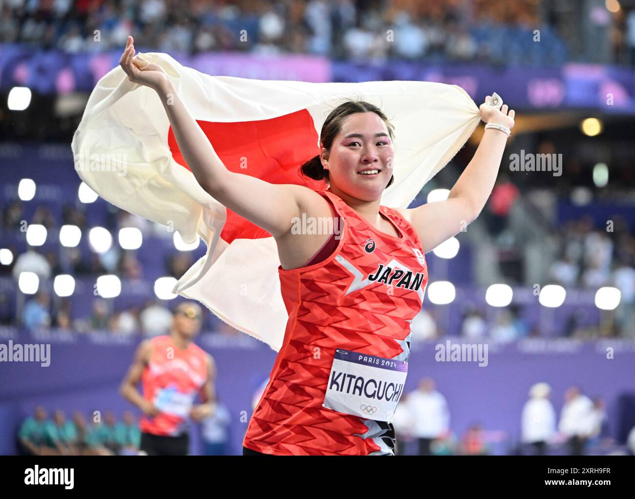 KITAGUCHI Haruka of Japan reacts after winning the women's javelin throw final of the Paris ...