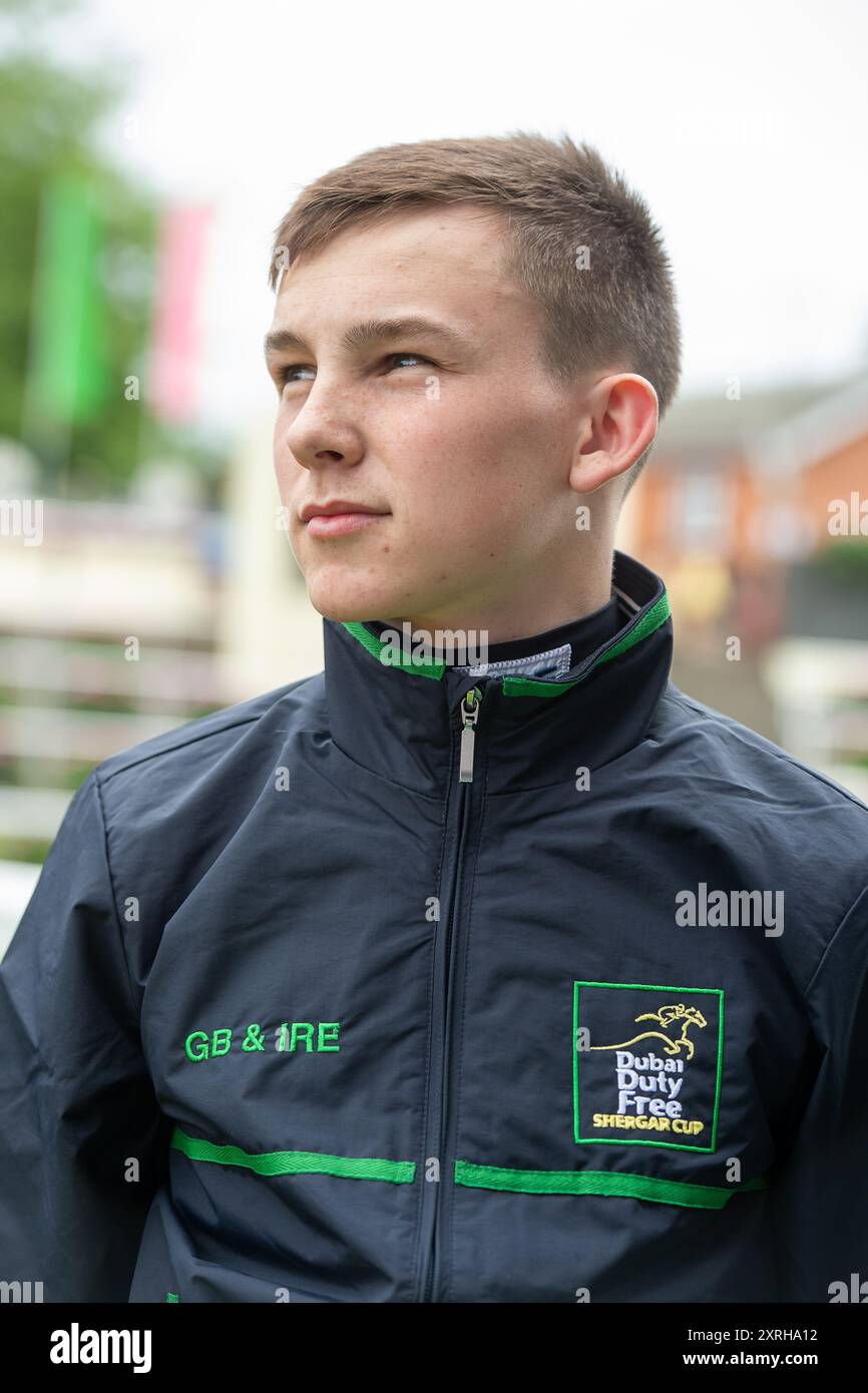 Ascot, UK. 10th August, 2024. Jockey Billy Loughnane before racing at ...
