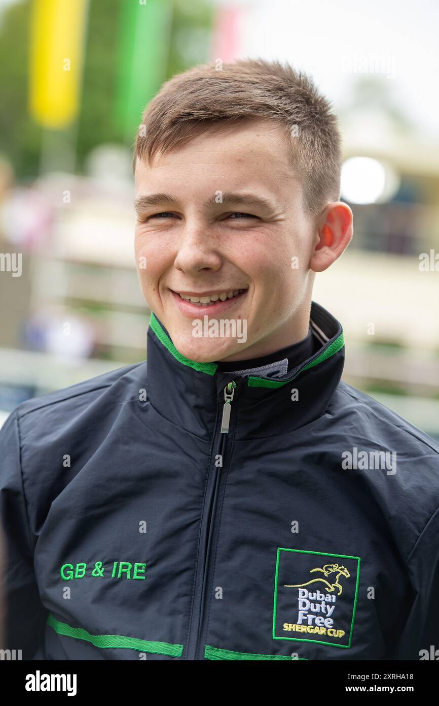 Ascot, UK. 10th August, 2024. Jockey Billy Loughnane before racing at ...