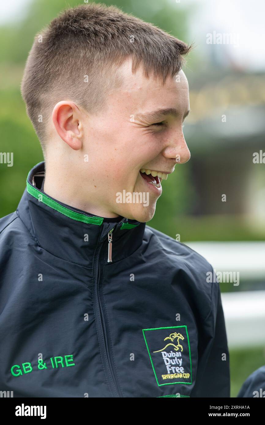 Ascot, UK. 10th August, 2024. Jockey Billy Loughnane before racing at ...