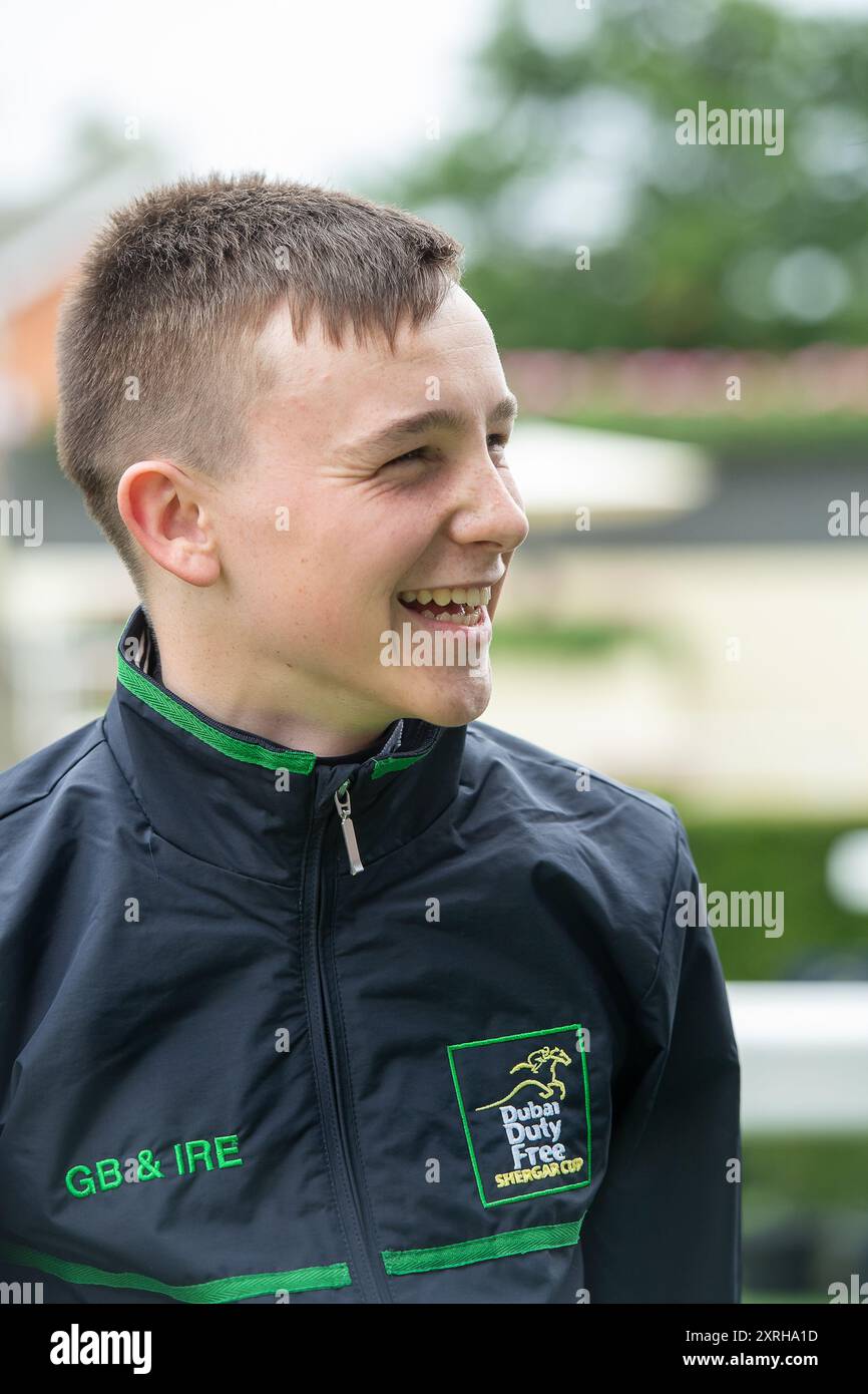 Ascot, UK. 10th August, 2024. Jockey Billy Loughnane before racing at ...