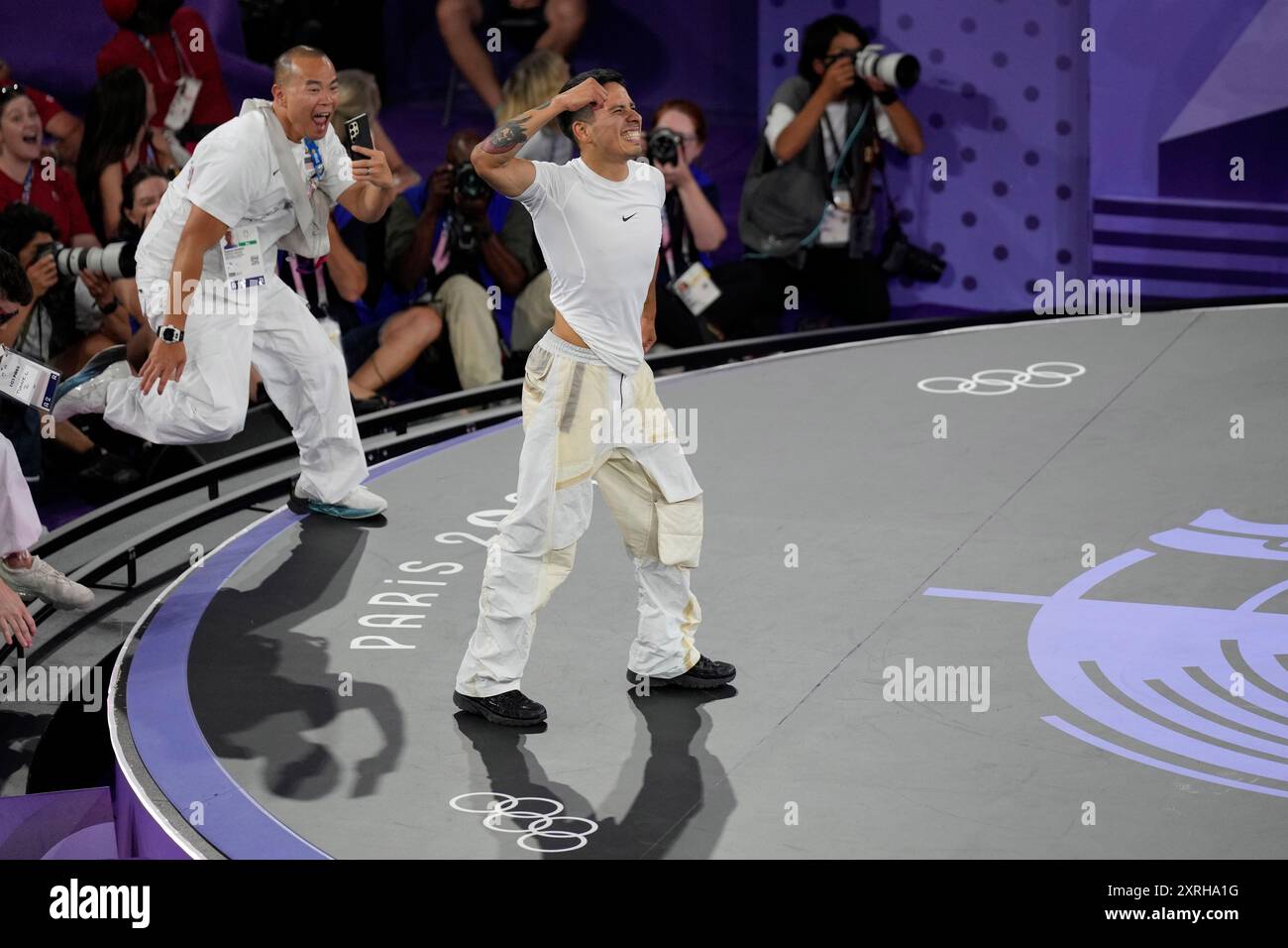 United States Victor Mantalvo, known as B-Boy Victor, center ...