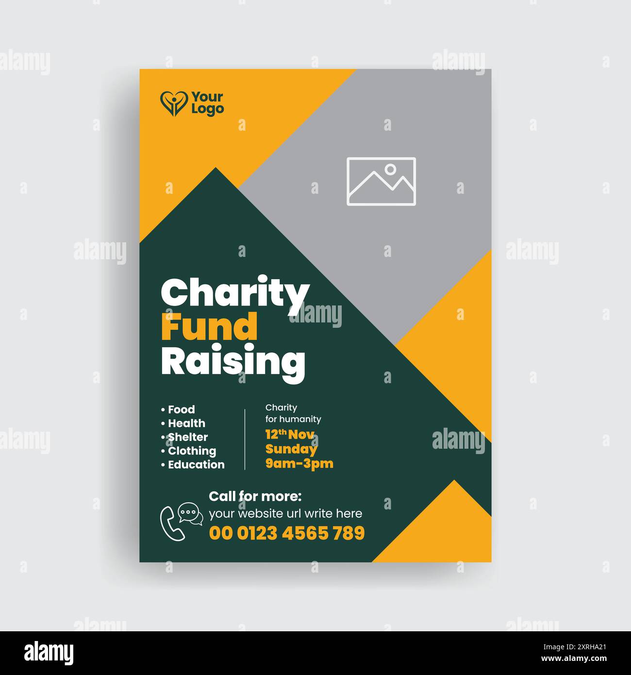 Charity and non profit Ngo print flyer or poster template set Stock ...