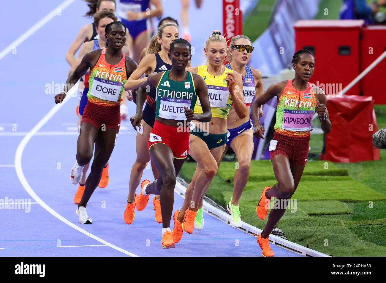 PARIS, FRANCE - AUGUST 10: Faith Kipyegon of Kenya, Diribe Welteji of ...