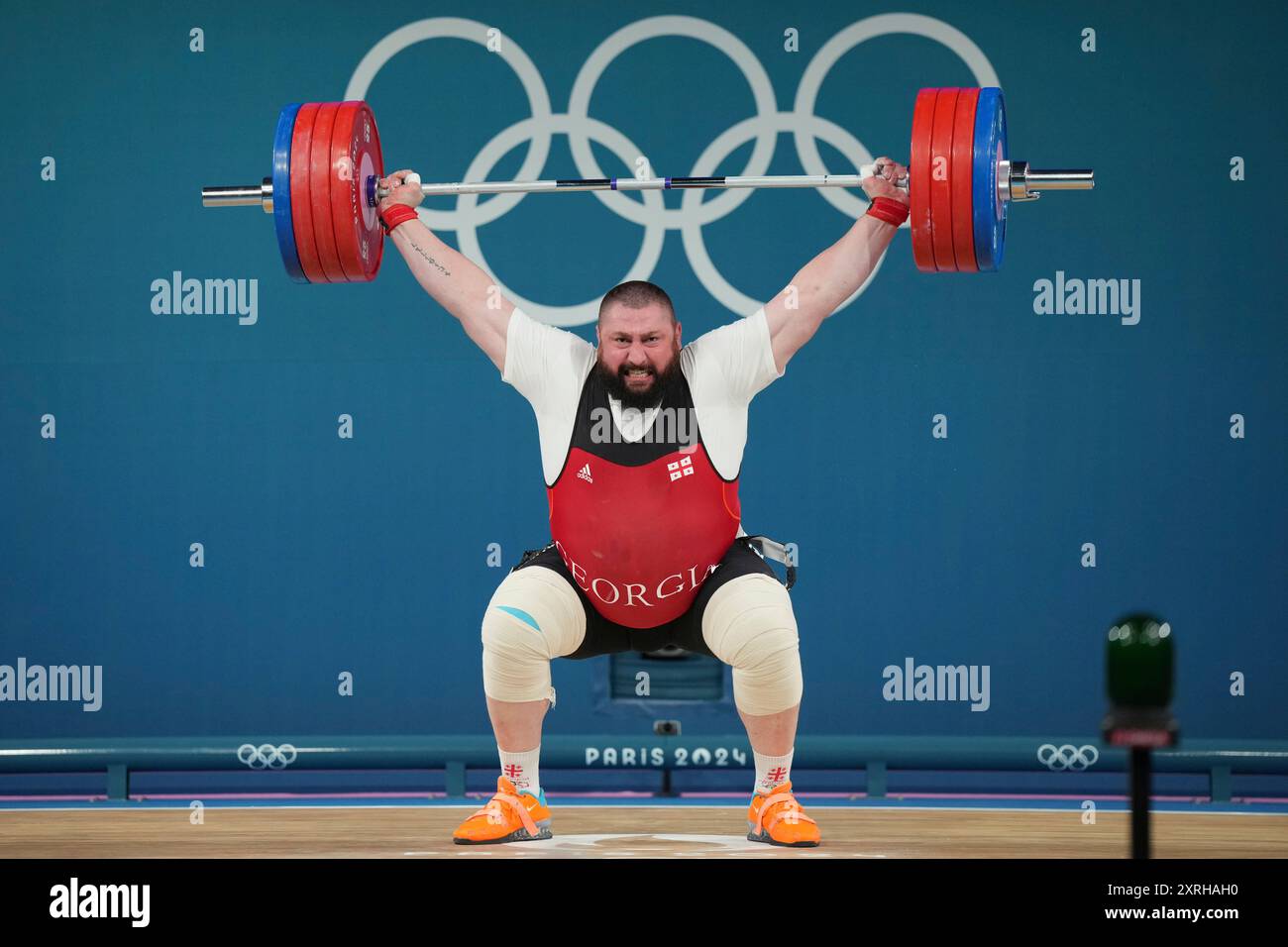 Lasha Talakhadze of Georgia competes during the men's +102kg ...