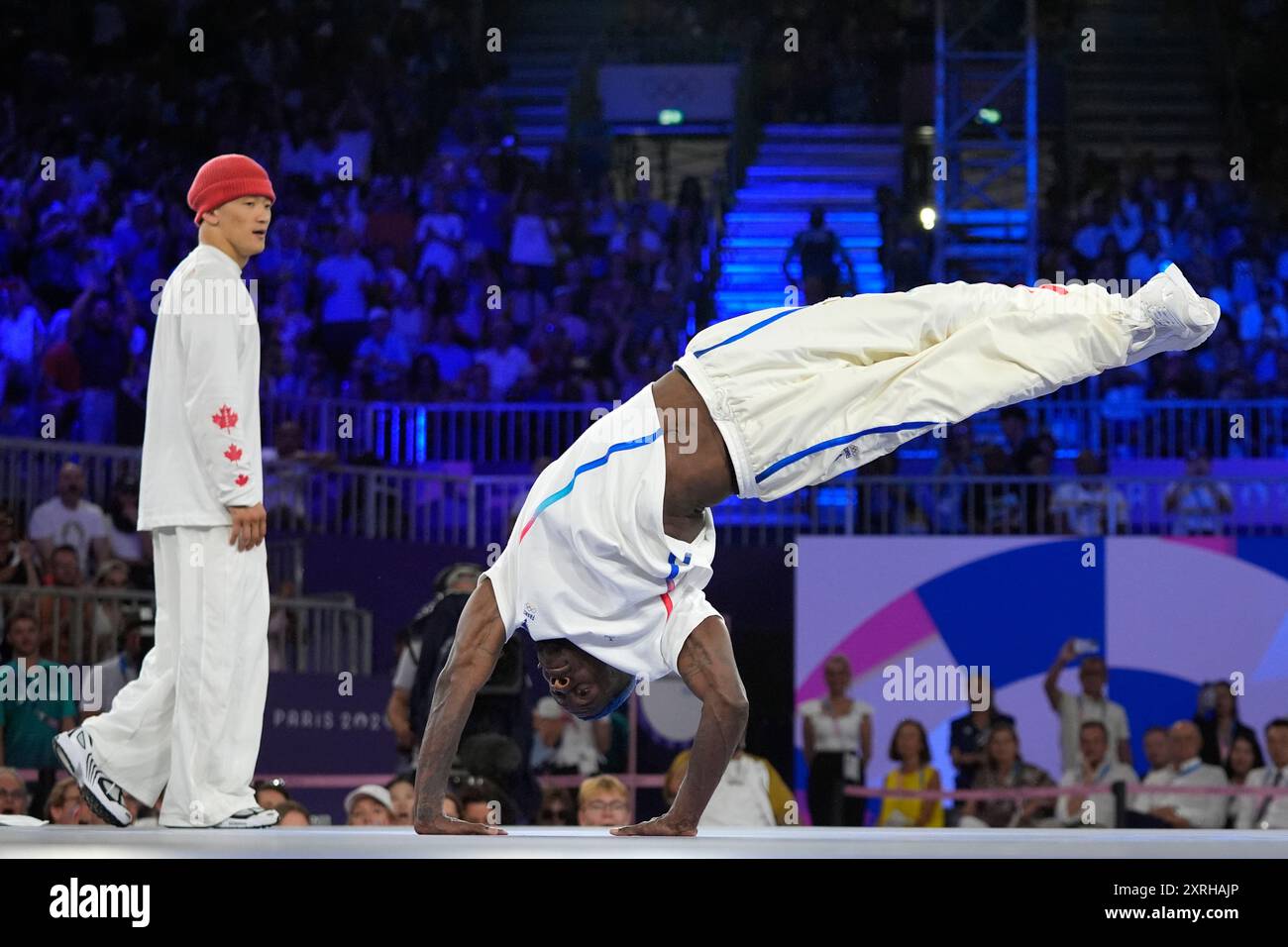 France's Danis Civil, known as B-Boy Dany Dann, right, and Canada's ...