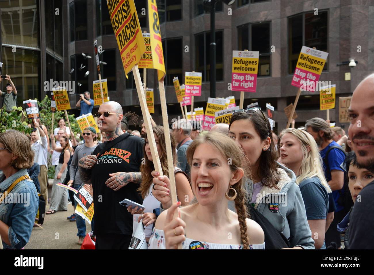 Stand up to Racism demonstration opposite the Reform Party HQ in ...