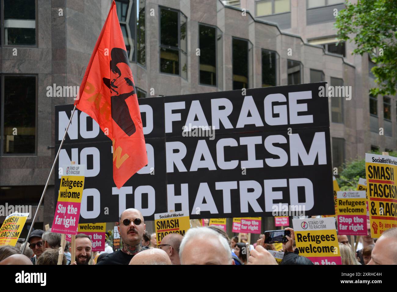 Stand up to Racism demonstration opposite the Reform Party HQ in ...