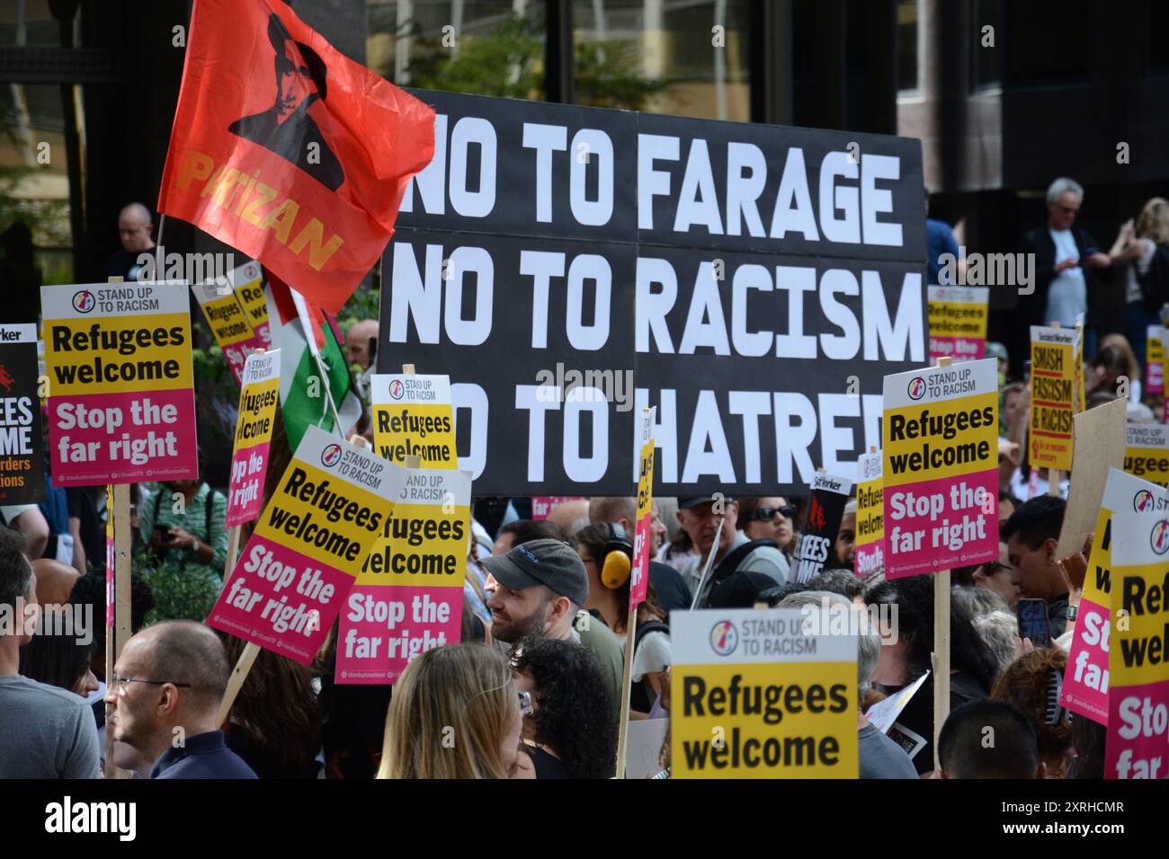 Stand up to Racism demonstration opposite the Reform Party HQ in ...