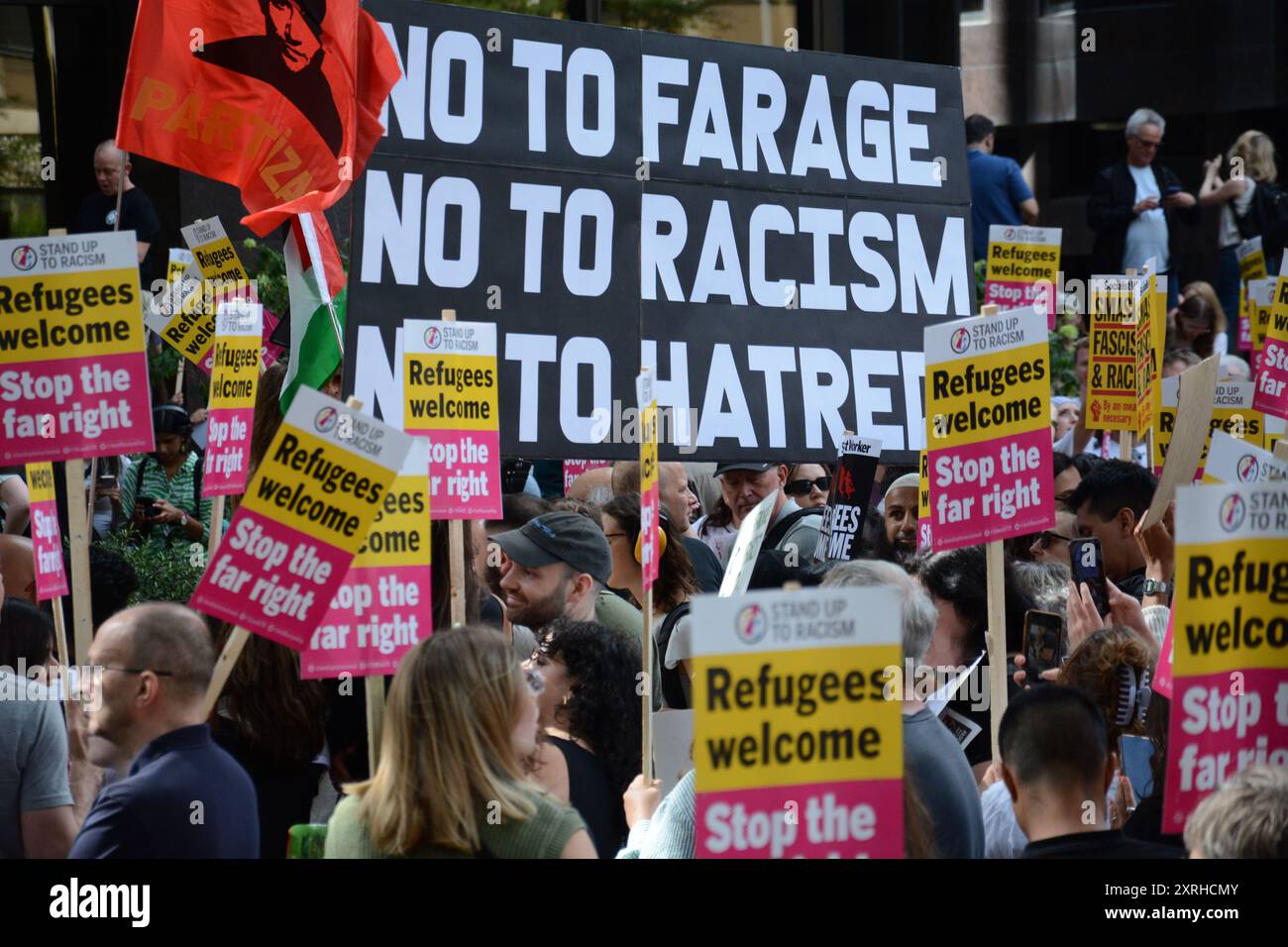 Stand up to Racism demonstration opposite the Reform Party HQ in ...