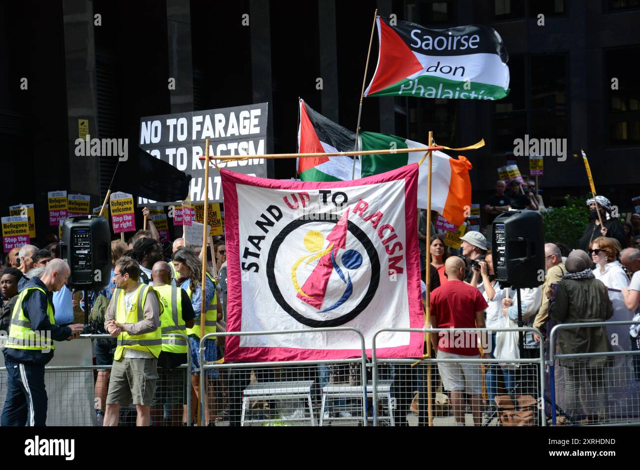 Stand up to Racism demonstration opposite the Reform Party HQ in ...