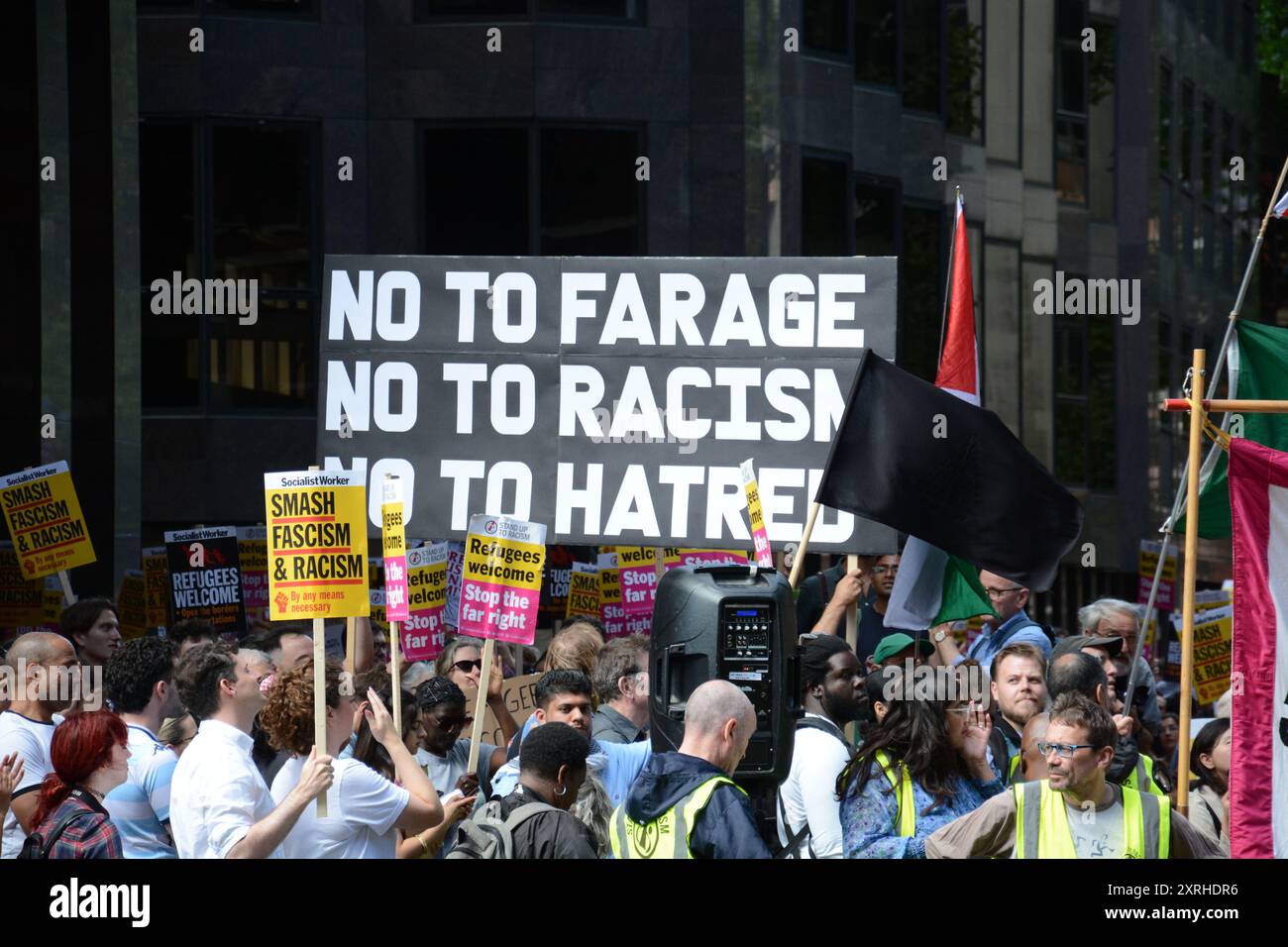 Stand up to Racism demonstration opposite the Reform Party HQ in ...