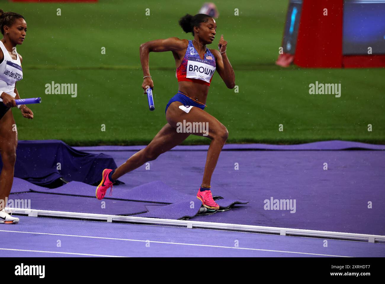 04 August 2024, Paris, France - Paris Olympics: Athletics. Kaylyn Brown ...