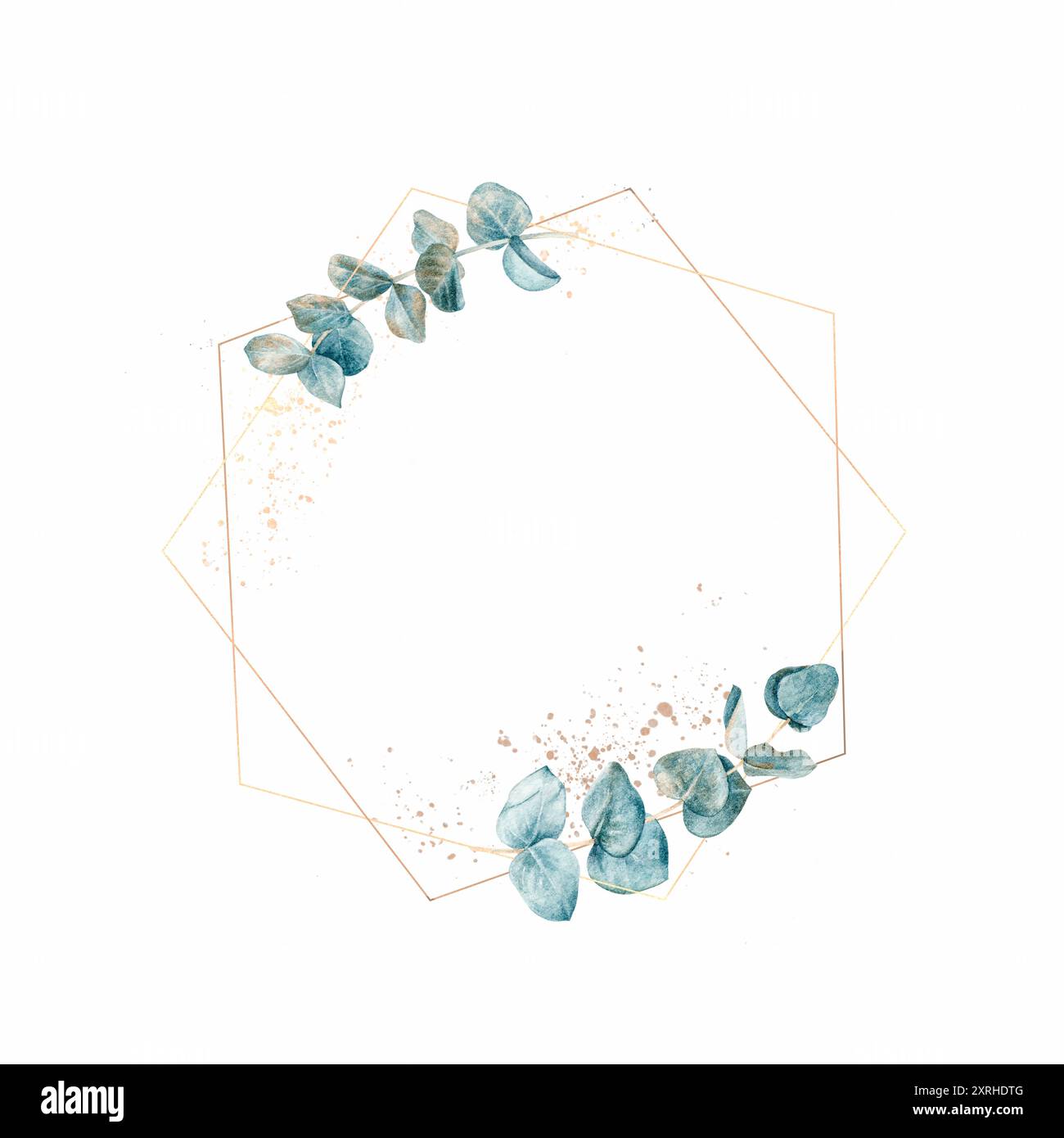 An Elegant Floral Watercolor Border Design Featuring Luxurious Gold ...