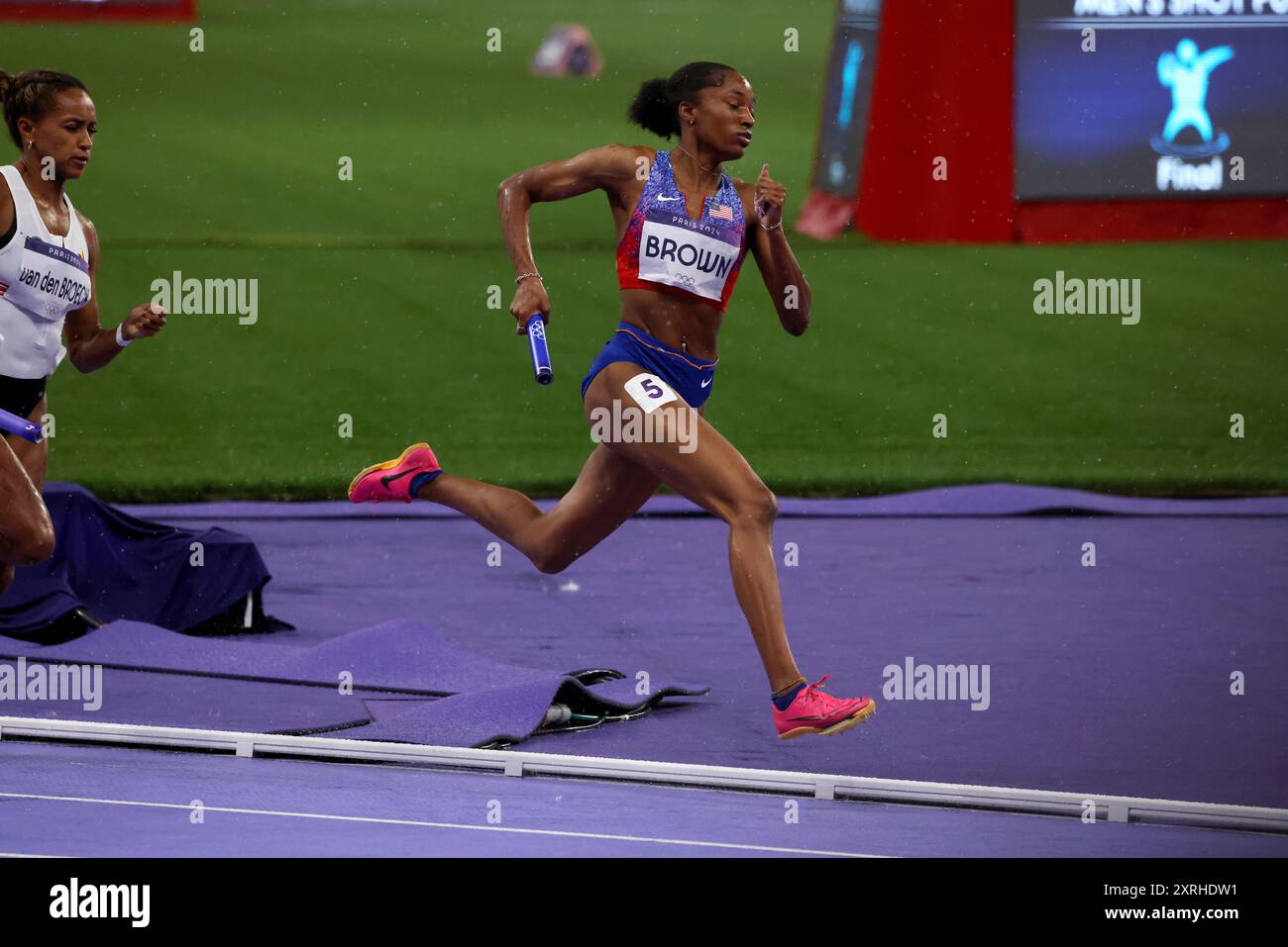 04 August 2024, Paris, France - Paris Olympics: Athletics. Kaylyn Brown ...