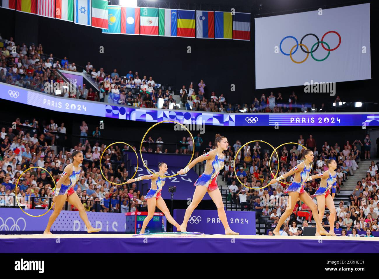 Paris, France. 10th Aug, 2024. France team group (FRA) Rhythmic ...