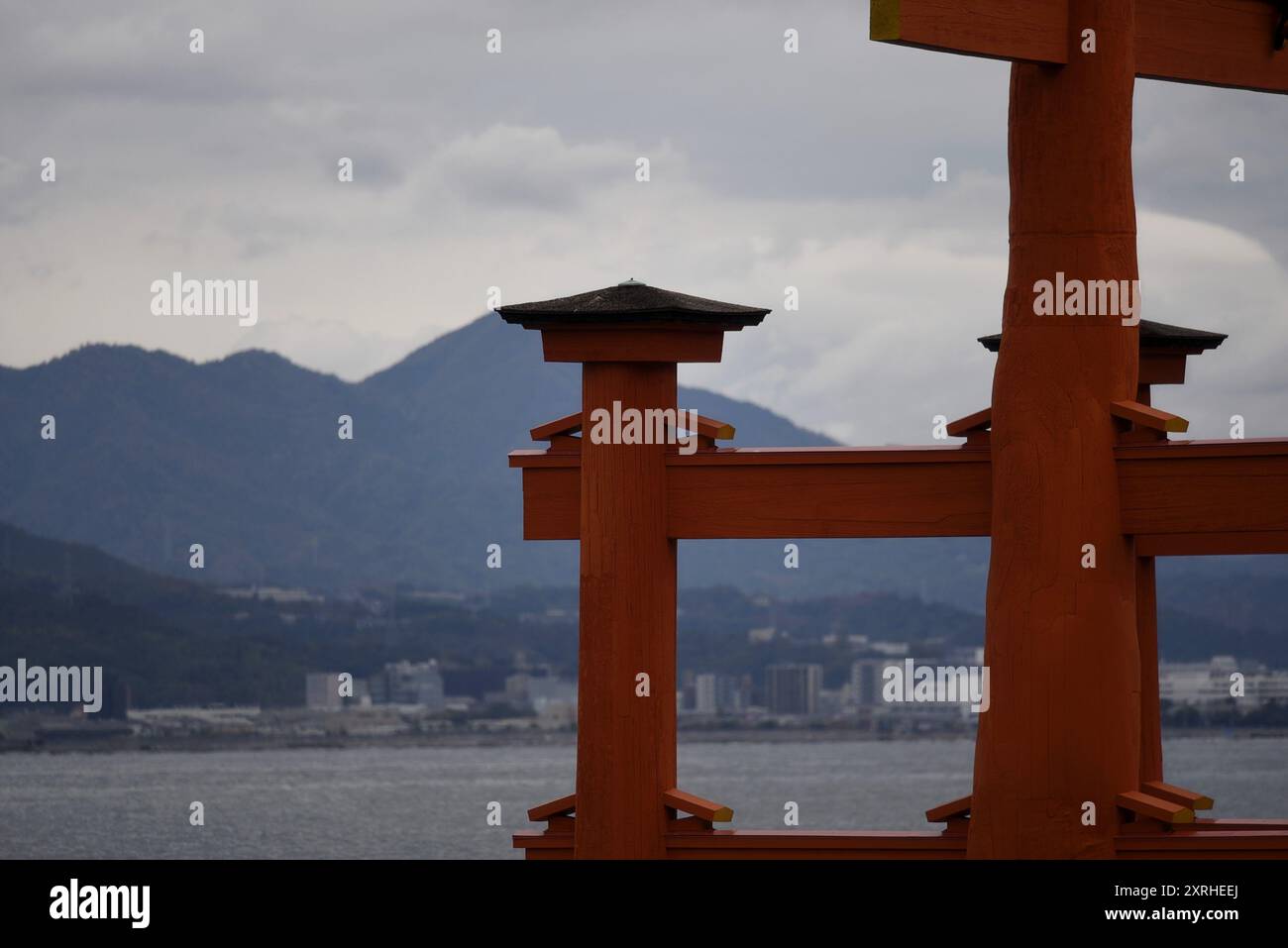 Landscape with panoramic view of Itsukushima Shrine a floating Shinto ...