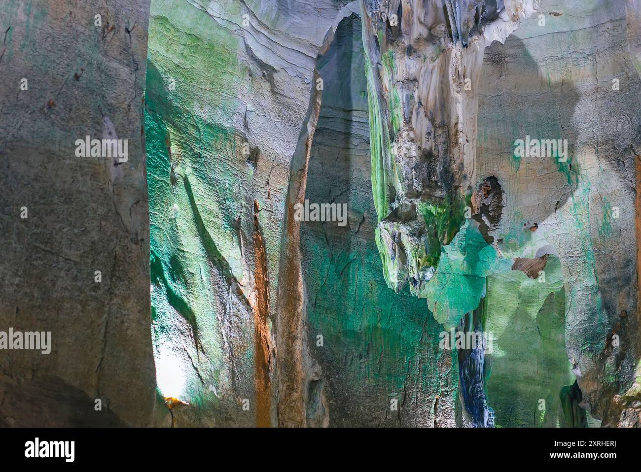 Geological structures and formations of limestone in cave of skulls ...