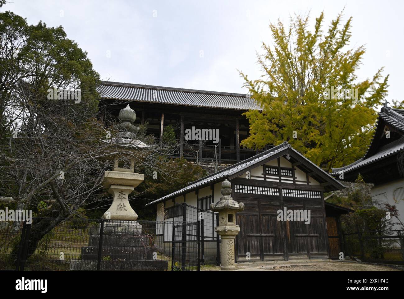 Landscape with scenic view of Senjokaku Pavilion also known as Toyokuni ...