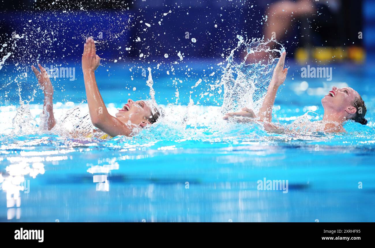 Saint Denis. 10th Aug, 2024. Audrey Lamothe/Jacqueline Simoneau compete ...