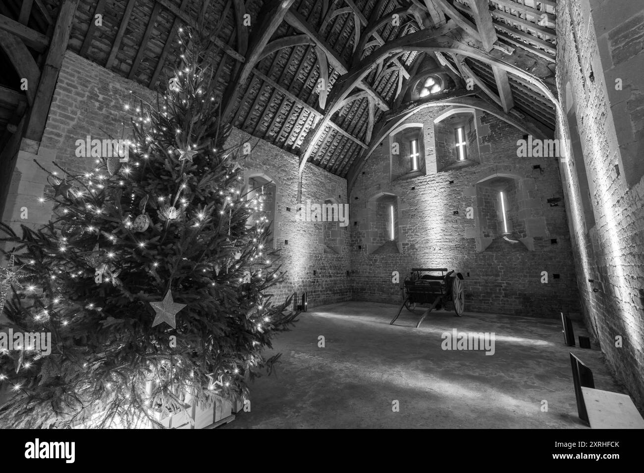Glastonbury.Somerset.United Kingdom.December 30th 2023.A christmas tree ...
