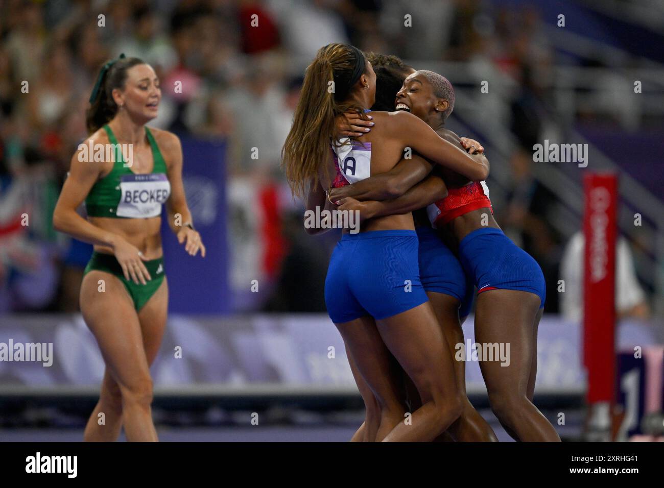Saint Denis, France. 10th Aug, 2024. American runners Shamier Little ...