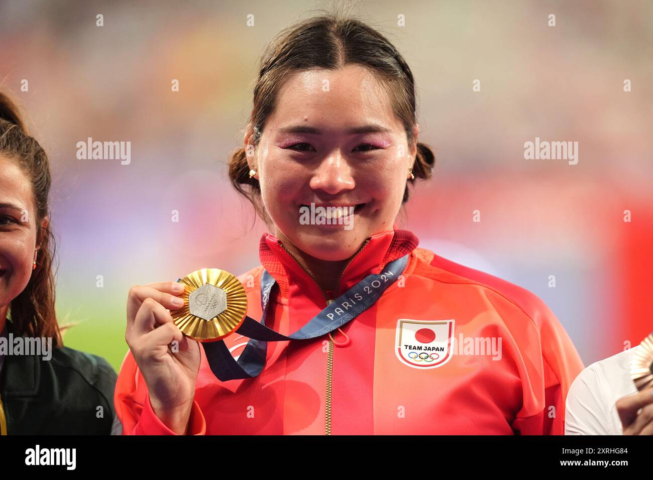 Japan's Haruka Kitaguchi celebrates with the gold medal following the ...