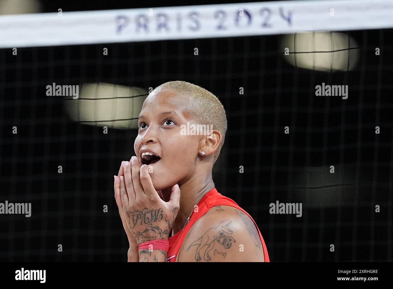 Paris, France. 10th Aug, 2024. Melissa Teresa Vargas of T¨¹rkiye reacts ...