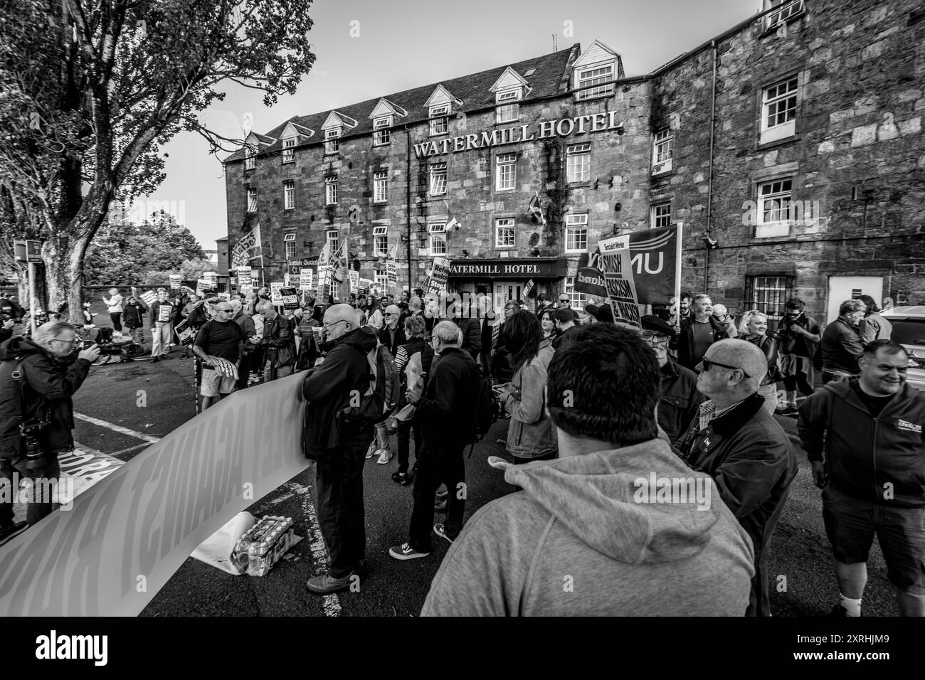 Paisley Watermill Anti Racism Rally august 9th 2024 Stock Photo - Alamy