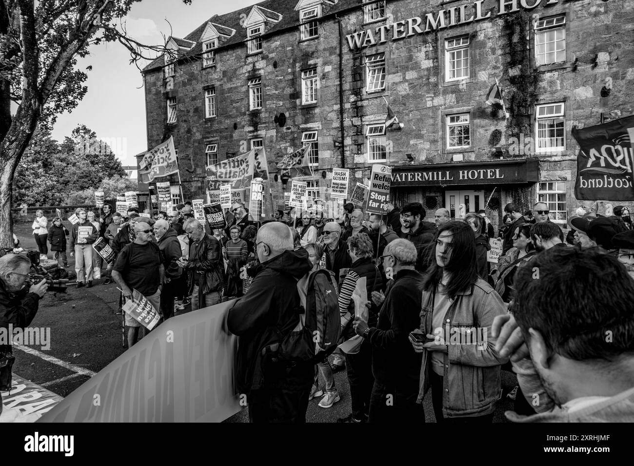 Paisley Watermill Anti Racism Rally august 9th 2024 Stock Photo - Alamy