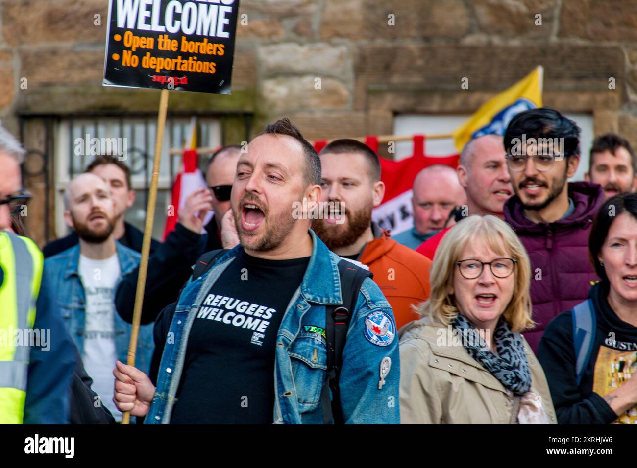 Paisley Watermill Anti Racism Rally august 9th 2024 Stock Photo - Alamy