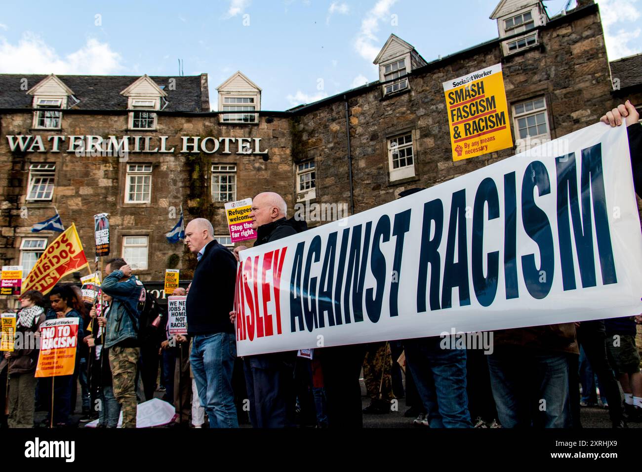 Paisley Watermill Anti Racism Rally august 9th 2024 Stock Photo - Alamy